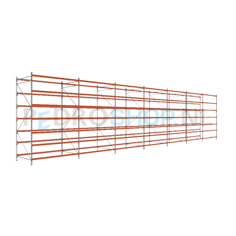 Grootvakstelling: 300cm (h) x 120cm (d) x 1336.6cm (l) x 7 niveaus ...